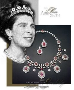 Ruby and Diamond Tiara Necklace and Ruby Diamond Ear pendants|Royal Jewel | Lady Anne Abel Smith ...